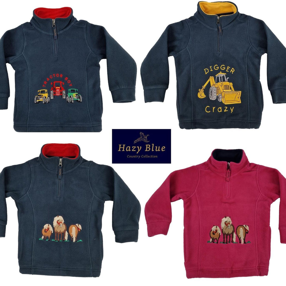 Hazy Blue Kids Half Zip Fleeces from Warwickshire Clothing
