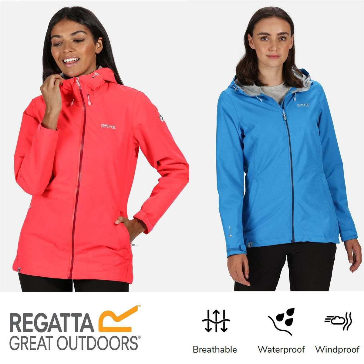 Regatta Womens Hamara III Lightweight Hooded Waterproof Jacket ...