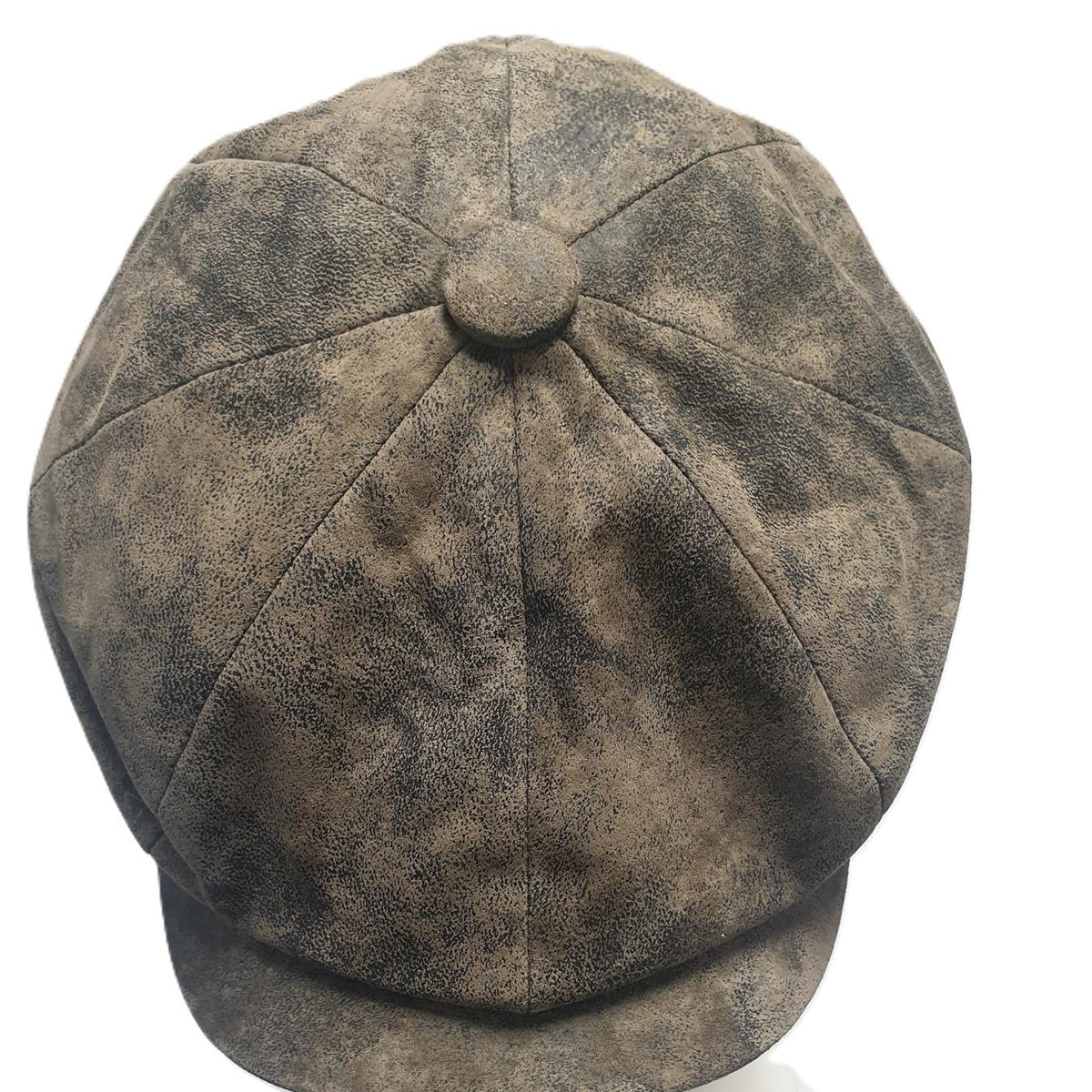 Genuine Eureka Stockade Men's 8-Piece Distressed Leather Newsboy Cap ...